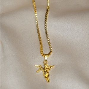 Annajays Boutique | Jewelry | Always Angelic Gold Long Angel Necklace ...